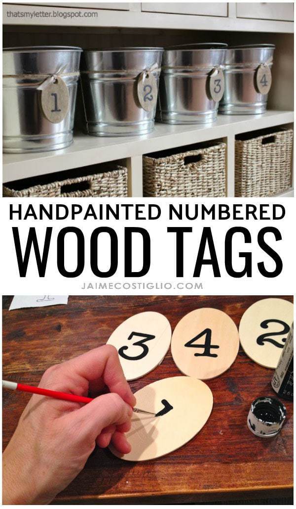 Handpainted Numbered Wood Tags - Jaime Costiglio