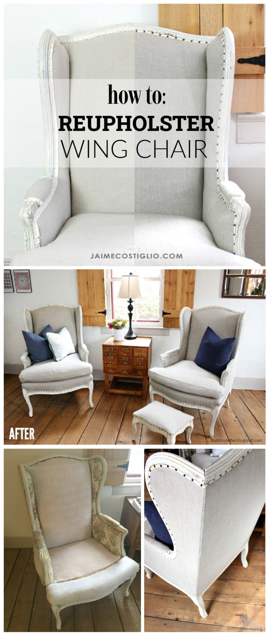 How to Reupholster a Wing Chair - Jaime Costiglio