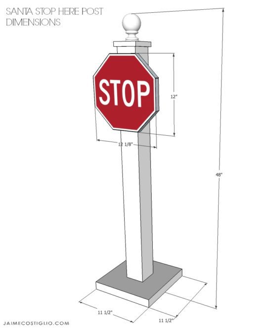 DIY Santa Stop Here Post Free Plans - Jaime Costiglio