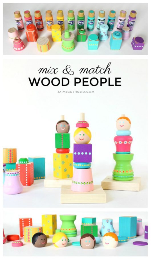 DIY Mix & Match Wood People - Jaime Costiglio