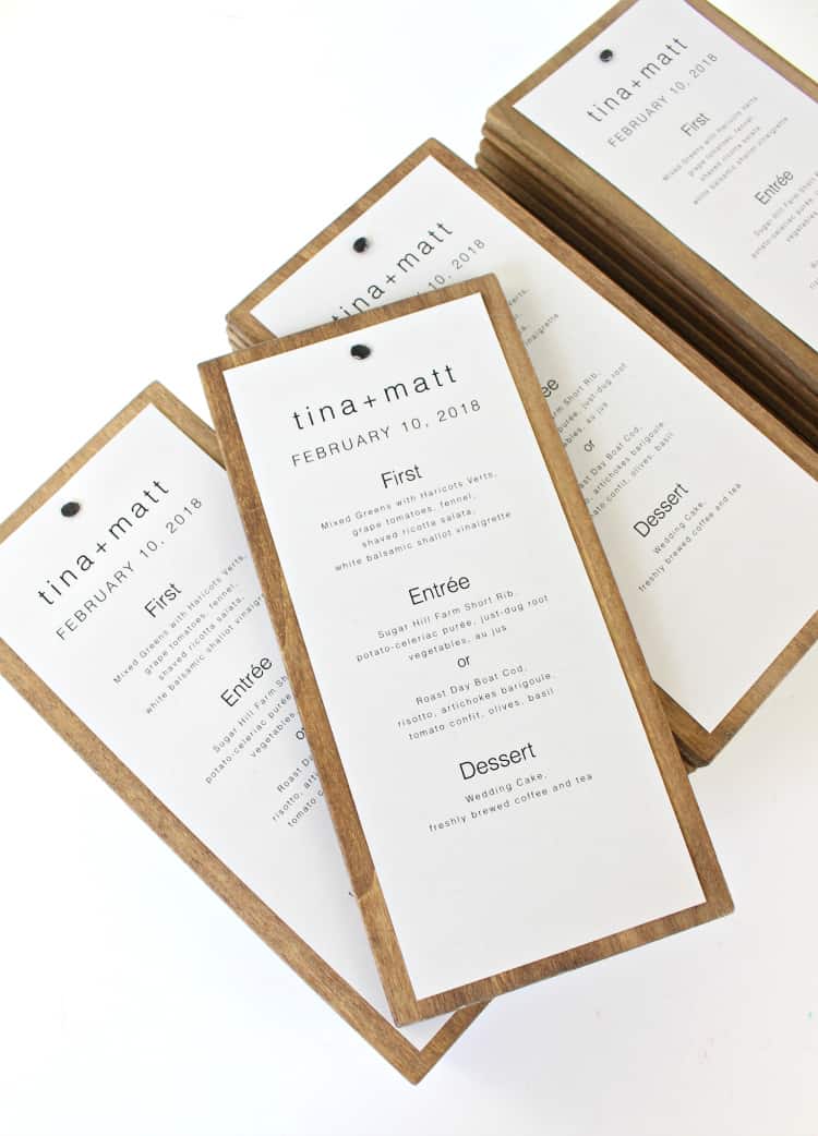 DIY Wood Menus - Jaime Costiglio