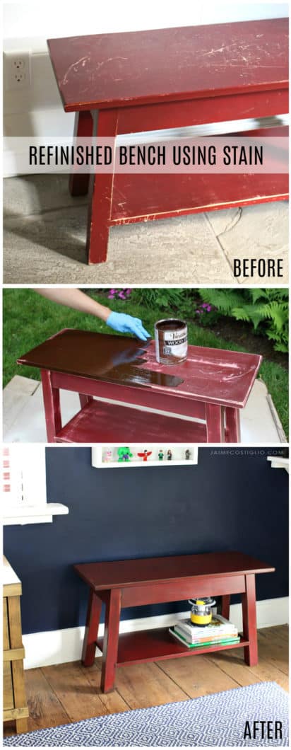 Refinished Bench using Stain - Jaime Costiglio