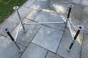 DIY Painted Pipe Base Wood Desk - Jaime Costiglio