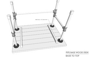 DIY Painted Pipe Base Wood Desk - Jaime Costiglio