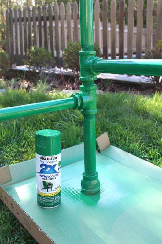 DIY Painted Pipe Base Wood Desk - Jaime Costiglio