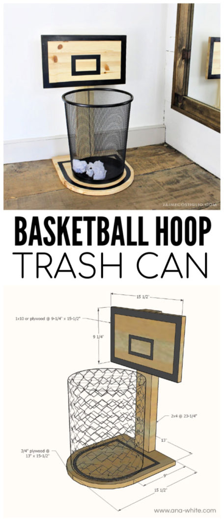 DIY Basketball Hoop Trash Can - Jaime Costiglio