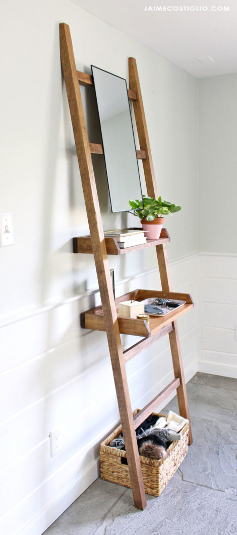 DIY Leaning Shelf for Entry or Vanity - Jaime Costiglio