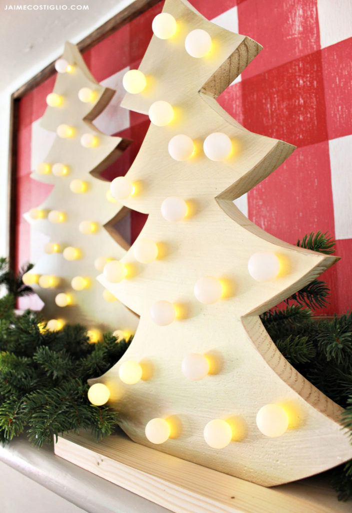 DIY Metallic Light Up Trees - Jaime Costiglio