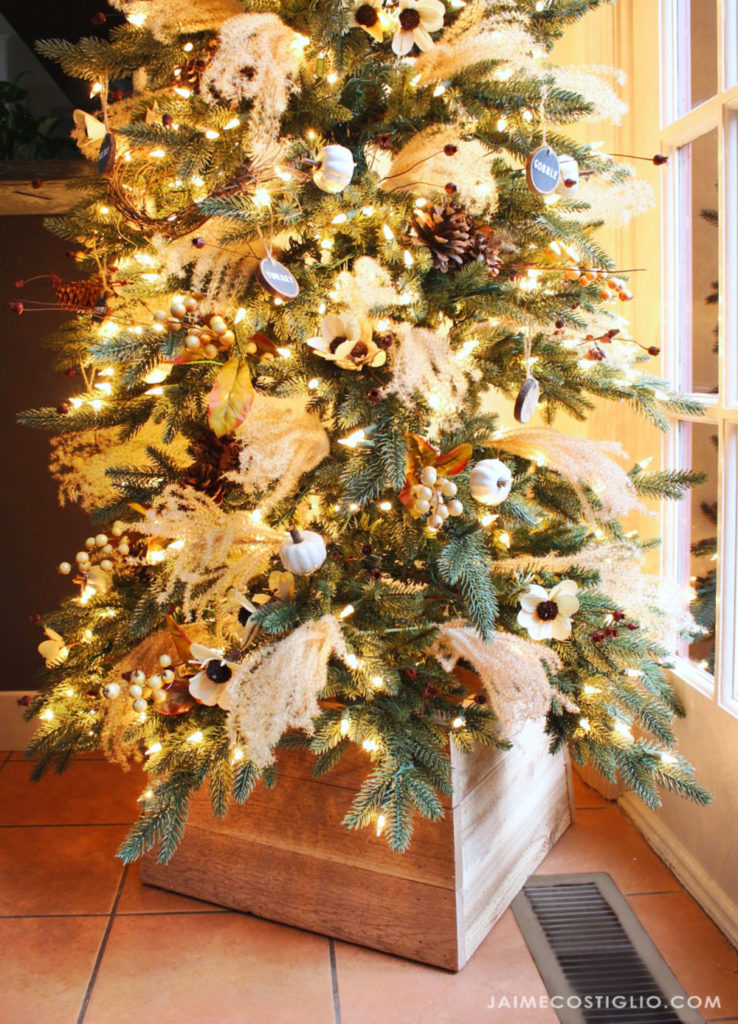 Slim Tree Decorated for Thanksgiving - Jaime Costiglio