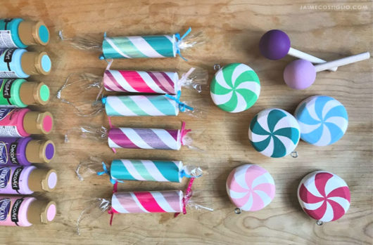 Scrap Wood Candy Ornaments - Jaime Costiglio