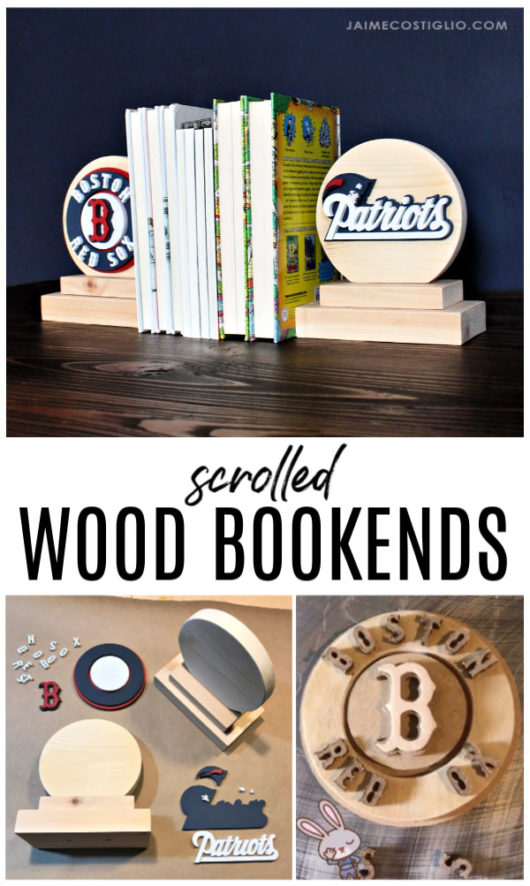 DIY Scrolled Bookends (Boston team logos) - Jaime Costiglio