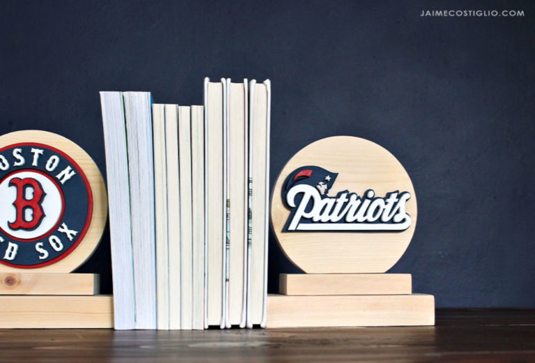 DIY Scrolled Bookends (Boston team logos) - Jaime Costiglio