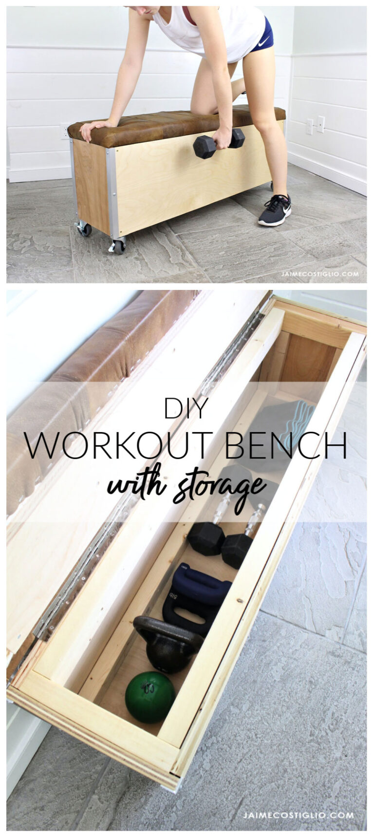 DIY Workout Bench with Storage - Jaime Costiglio