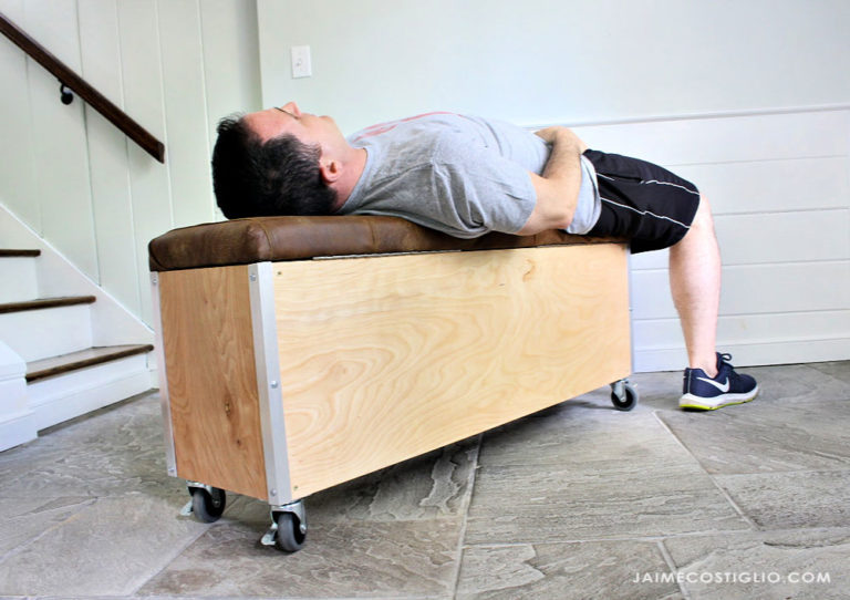 DIY Workout Bench with Storage - Jaime Costiglio