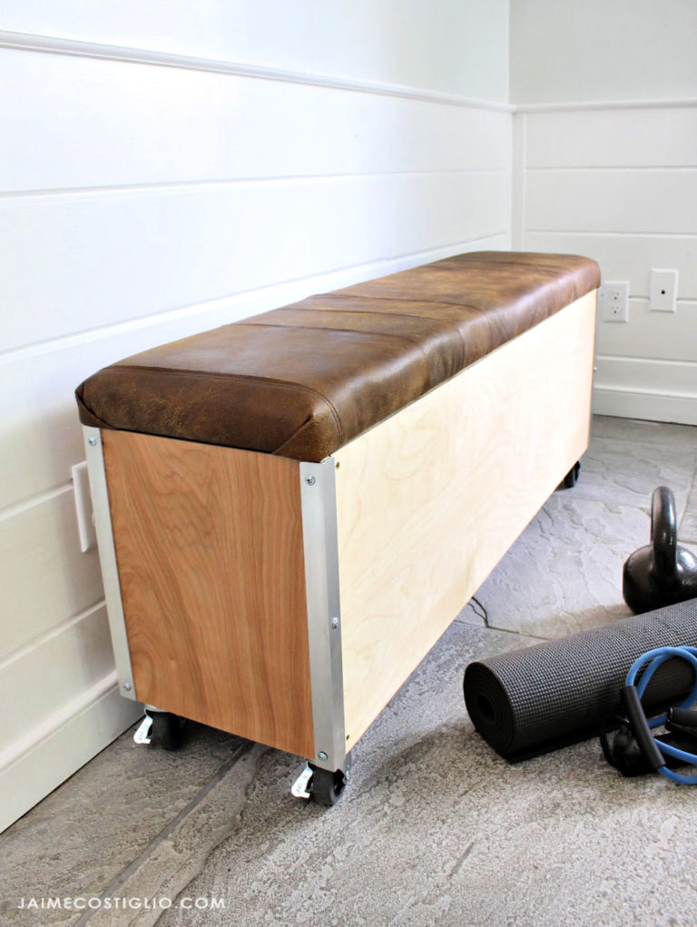 DIY Workout Bench with Storage - Jaime Costiglio