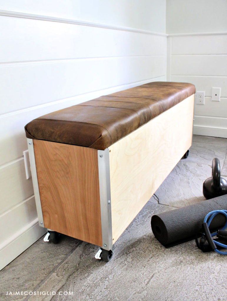DIY Workout Bench with Storage - Jaime Costiglio