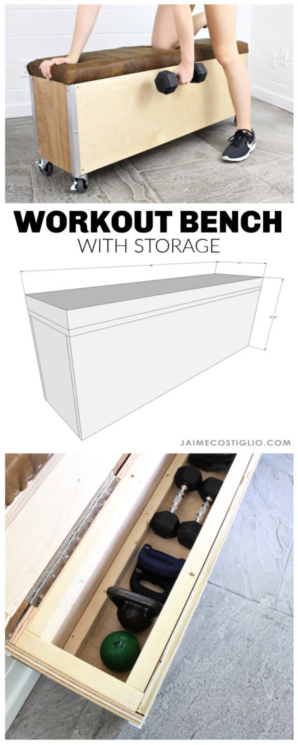 DIY Workout Bench with Storage - Jaime Costiglio