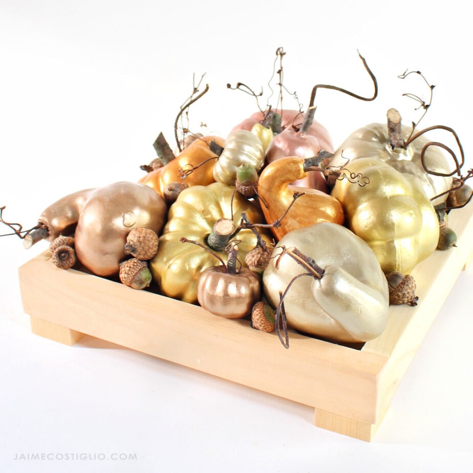 DIY Metallic Painted Gourds - Jaime Costiglio