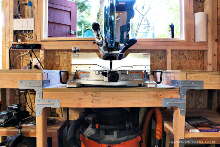 DIY Miter Saw Station Free Plans - Jaime Costiglio