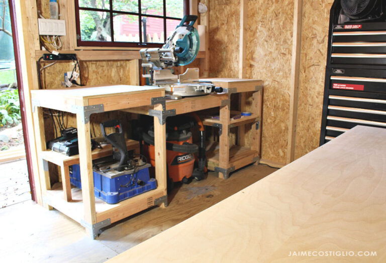 DIY Miter Saw Station Free Plans - Jaime Costiglio