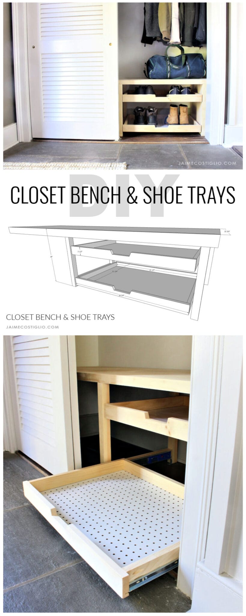 DIY Closet Shoe Trays - Jaime Costiglio