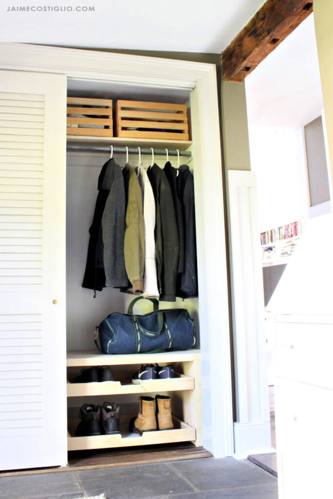 DIY Closet Shoe Trays - Jaime Costiglio