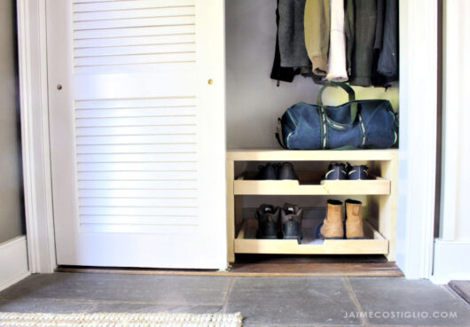 DIY Closet Shoe Trays - Jaime Costiglio