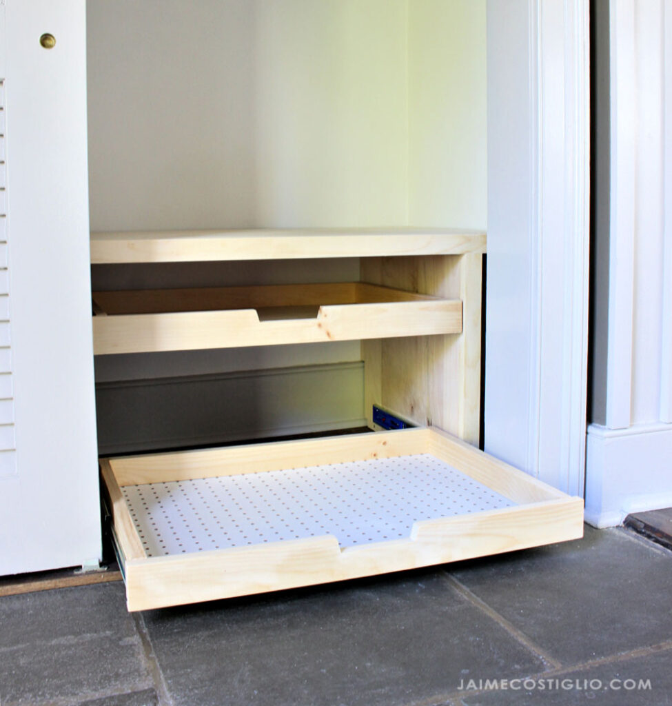 DIY Closet Shoe Trays - Jaime Costiglio