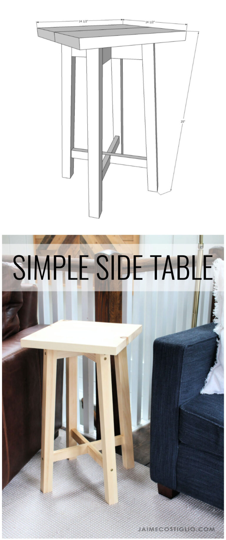 DIY Simple Side Table - Jaime Costiglio