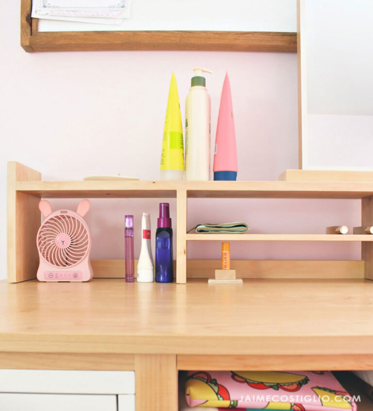 DIY Desk Topper Shelf - Jaime Costiglio