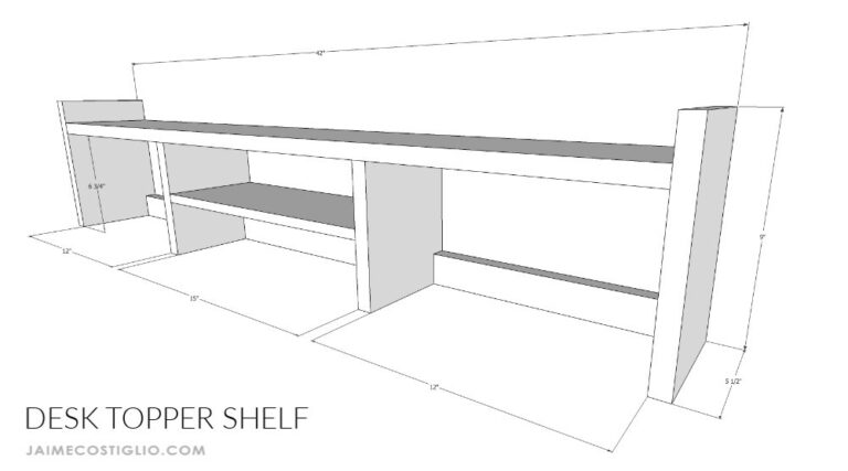 DIY Desk Topper Shelf - Jaime Costiglio
