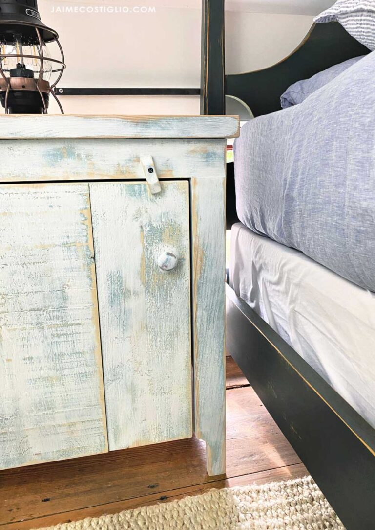 DIY Primitive Nightstand with Plans - Jaime Costiglio