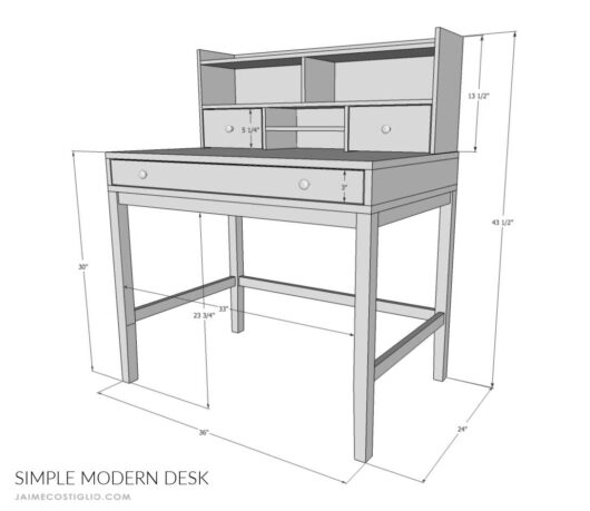 Simple Modern Desk with Plans - Jaime Costiglio