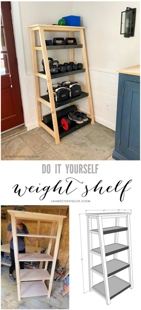 DIY Weight Storage Shelf with Plans - Jaime Costiglio