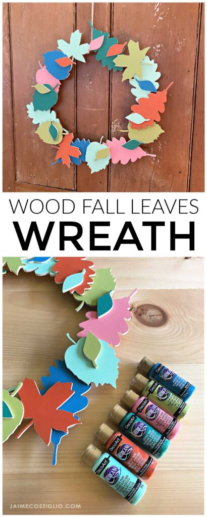 Painted Wood Leaves Fall Wreath - Jaime Costiglio