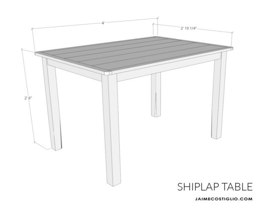 DIY Shiplap Simple Table - Jaime Costiglio