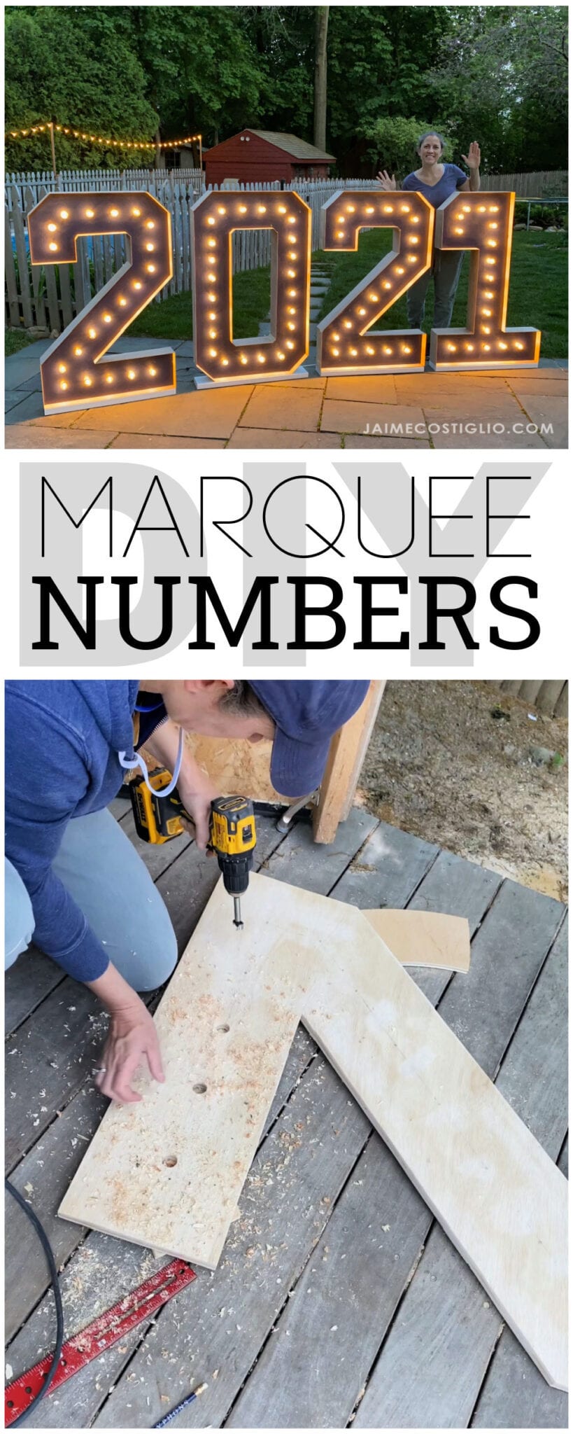 DIY Marquee Numbers - Jaime Costiglio