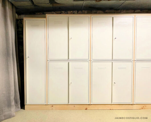 DIY Built In Locker Storage Wall - Jaime Costiglio