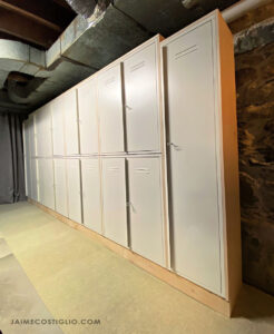 DIY Built In Locker Storage Wall - Jaime Costiglio