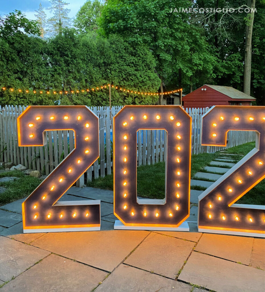 DIY Marquee Numbers - Jaime Costiglio