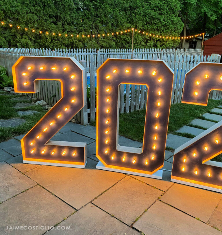 DIY Marquee Numbers - Jaime Costiglio