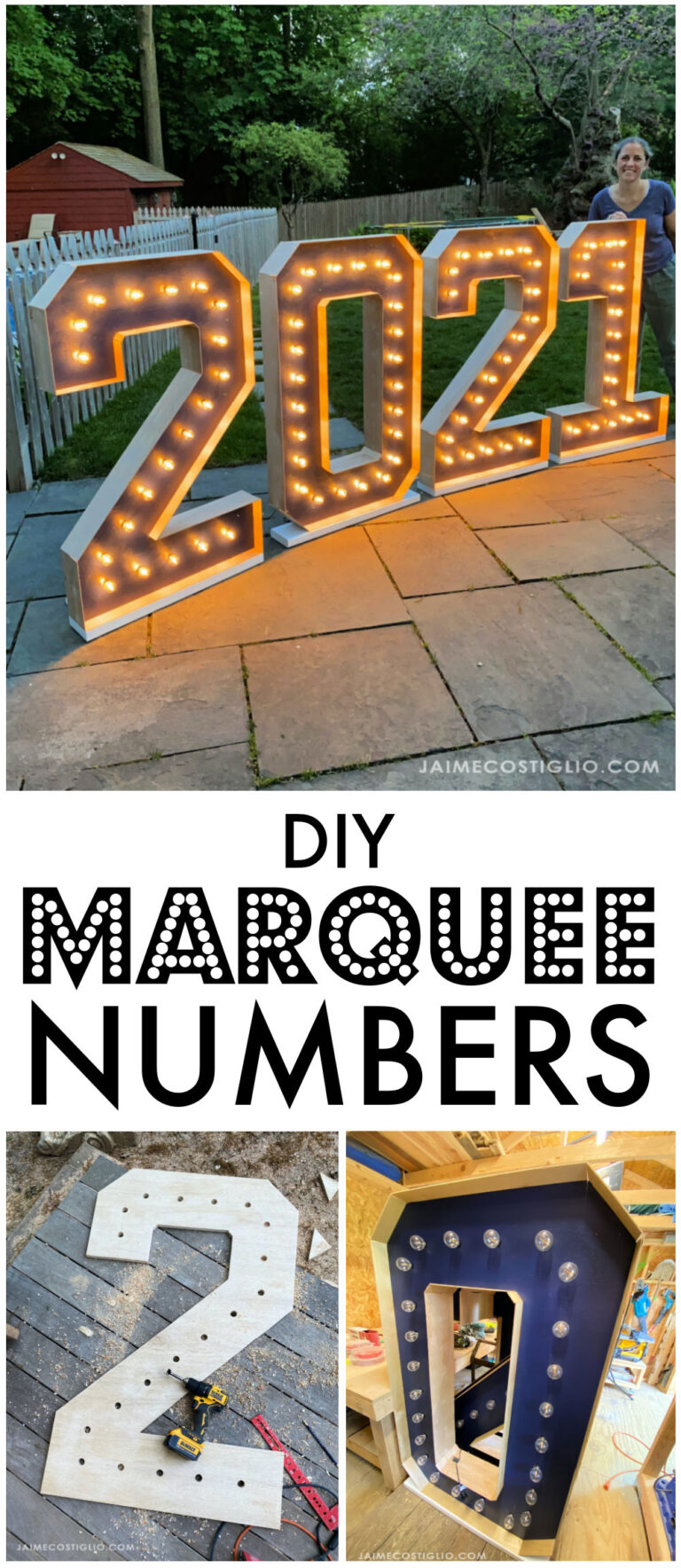 DIY Marquee Numbers - Jaime Costiglio