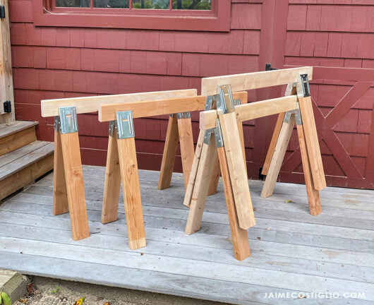 DIY Sawhorse Dining Table - Jaime Costiglio
