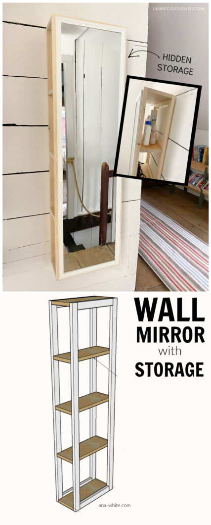 DIY Wall Mirror with Storage - Jaime Costiglio