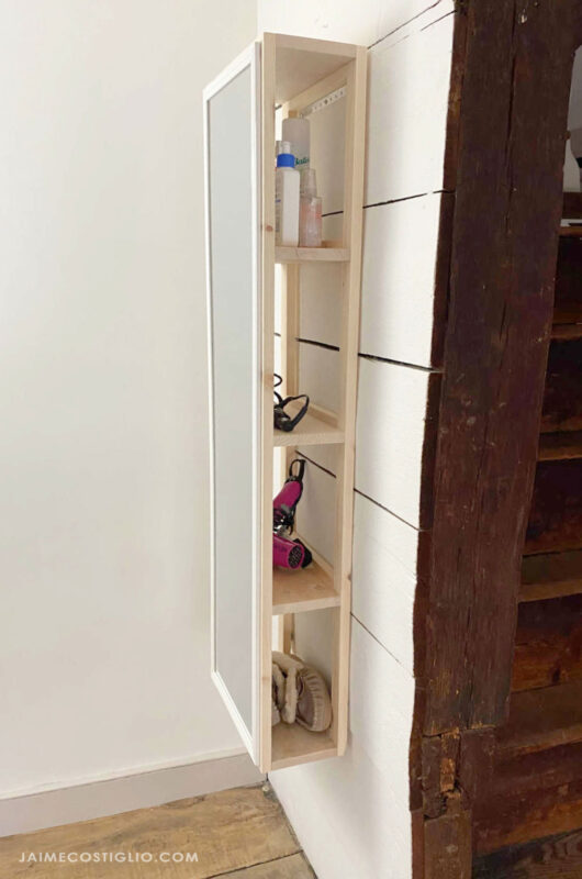 DIY Wall Mirror with Storage - Jaime Costiglio
